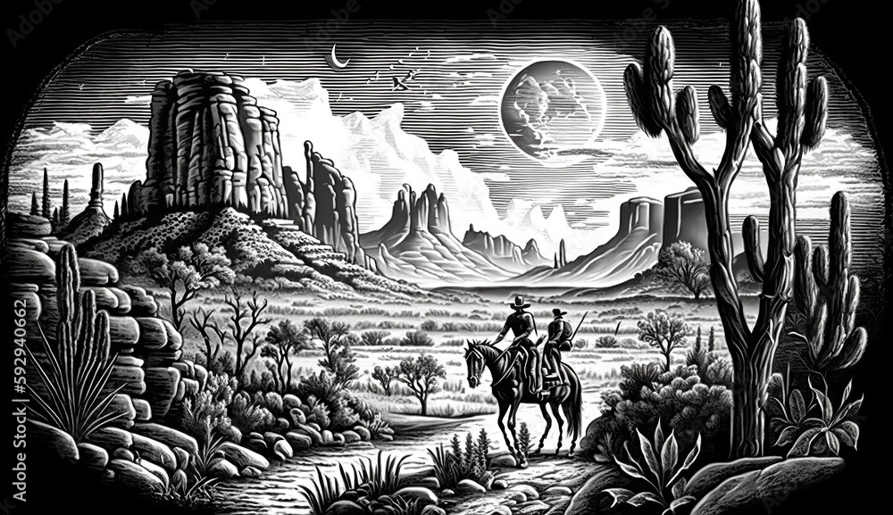 AI Generated. AI Generative. Native american western scene background ...