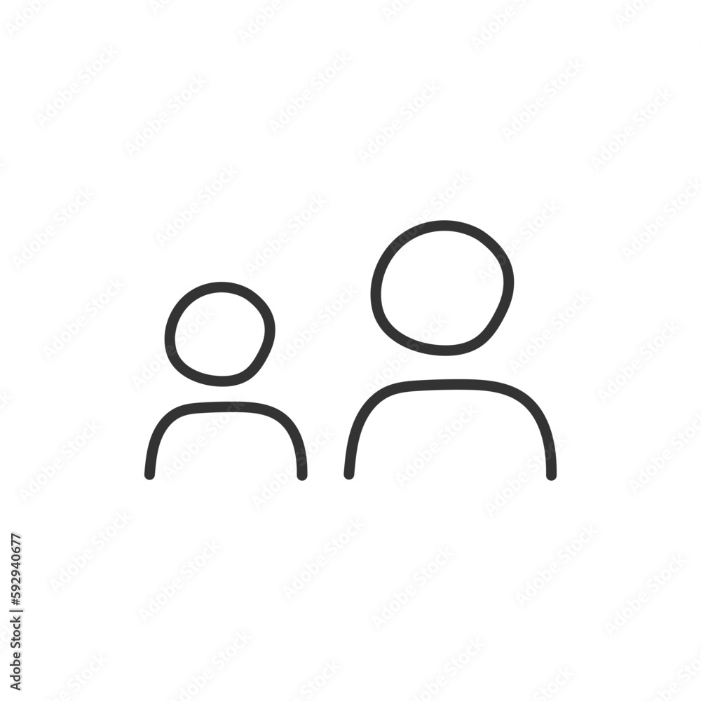 Hand drawn user vector icon. Hand drawn person flat sign design ...