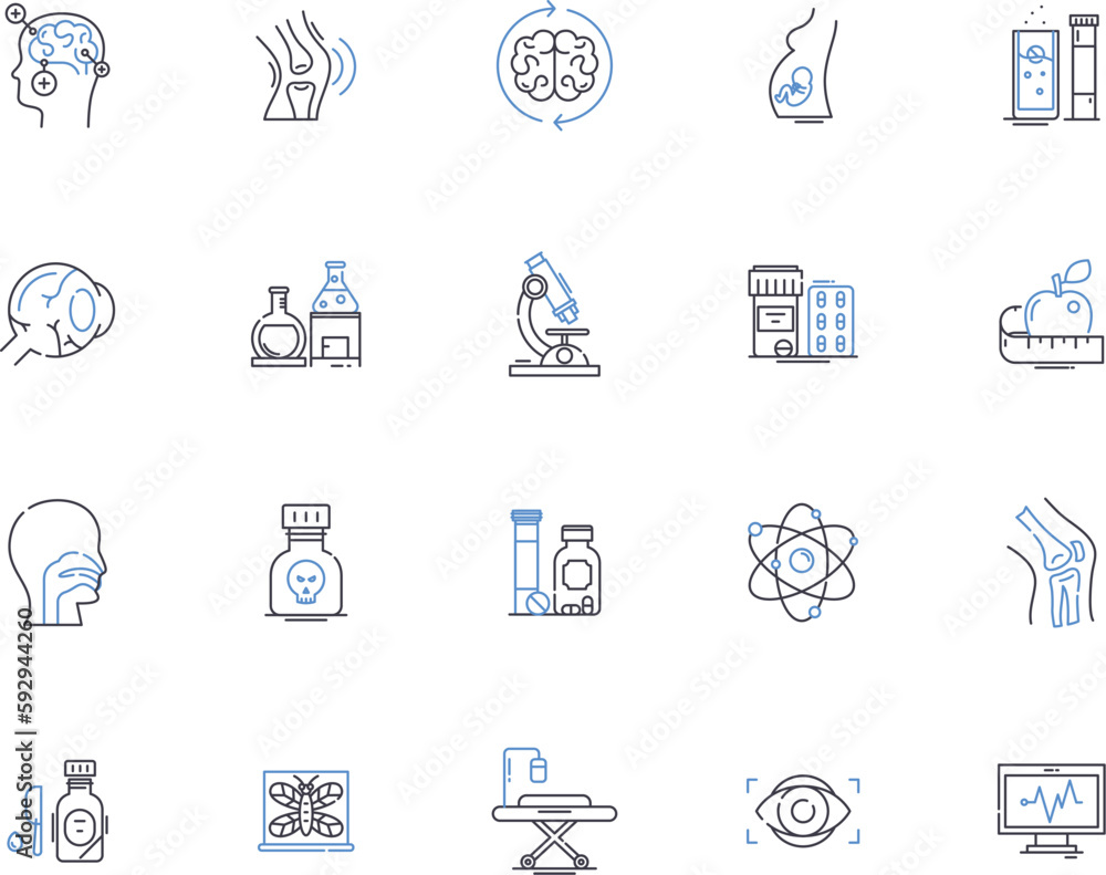Clinic outline icons collection. Clinic, Medical, Healthcare, Therapy ...