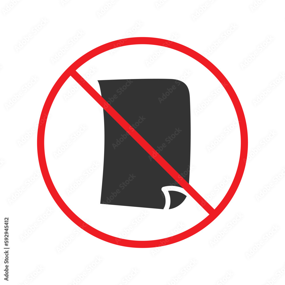 No document icon. Forbidden file icon. No file vector sign. Prohibited ...
