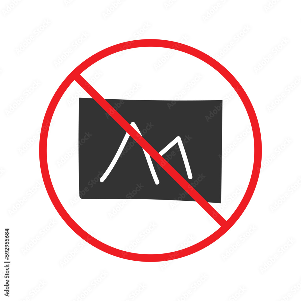 No image icon. Forbidden picture icon. No photo vector sign. Warning ...