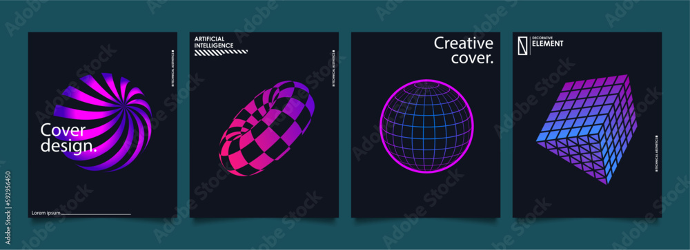 Trendy retro futuristic holographic collection in retro cyberpunk style ...