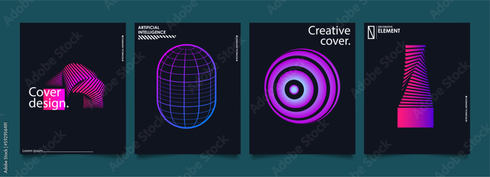 Trendy retro futuristic holographic collection in retro cyberpunk style ...