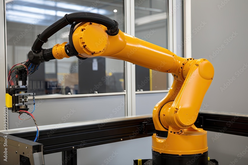 robotic arm with safety features, preventing it from coming into ...