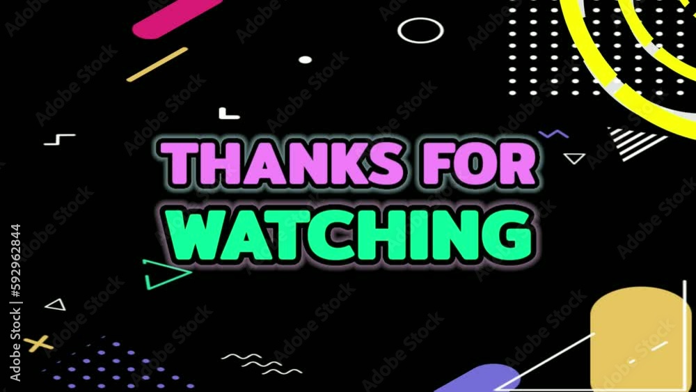 Animated trailer saying thanks for watching, with a cool background ...