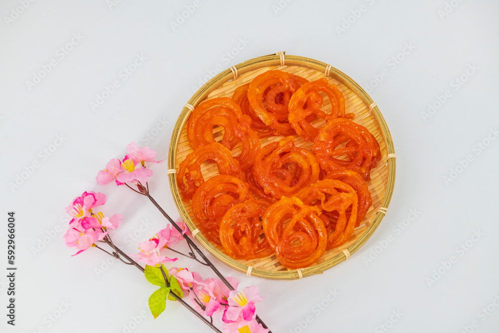 Jalebi or Jilebi Jangri - traditional Indian festival sweet isolated ...