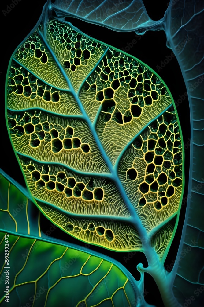 a microscopic view of a plant showing its internal structure. Stock ...