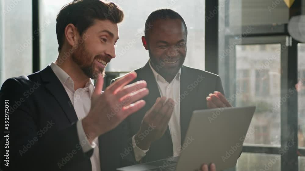 Two multiracial diverse men business partners multiethnic businessmen ...