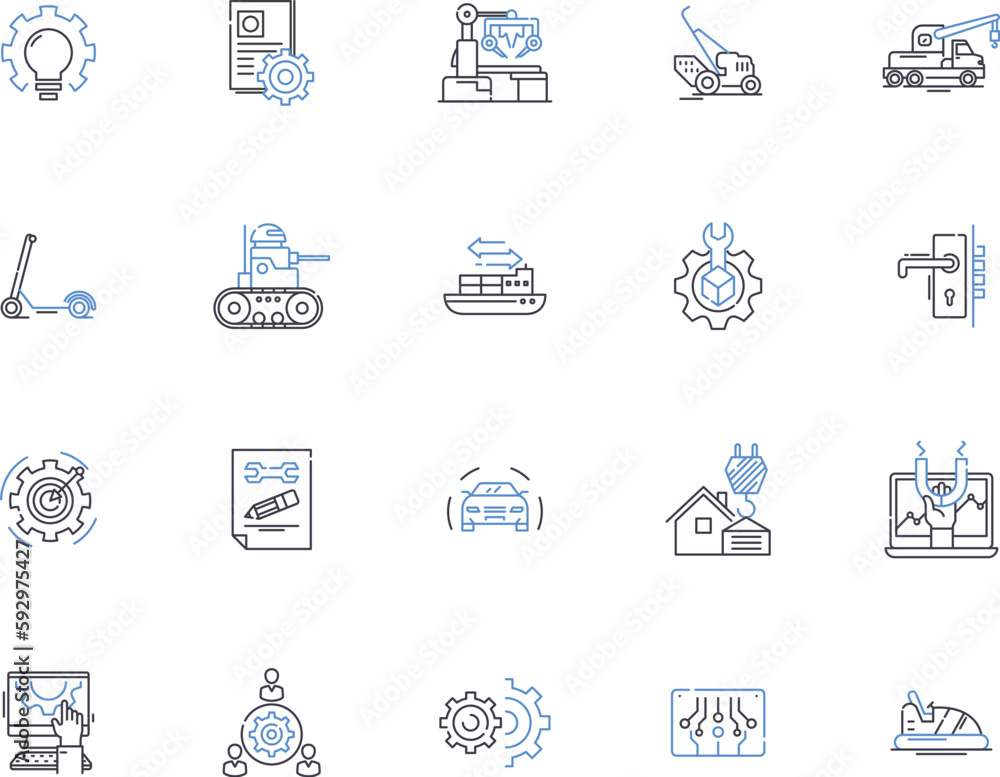 Mechanics outline icons collection. Mechanics, Repair, Motor ...