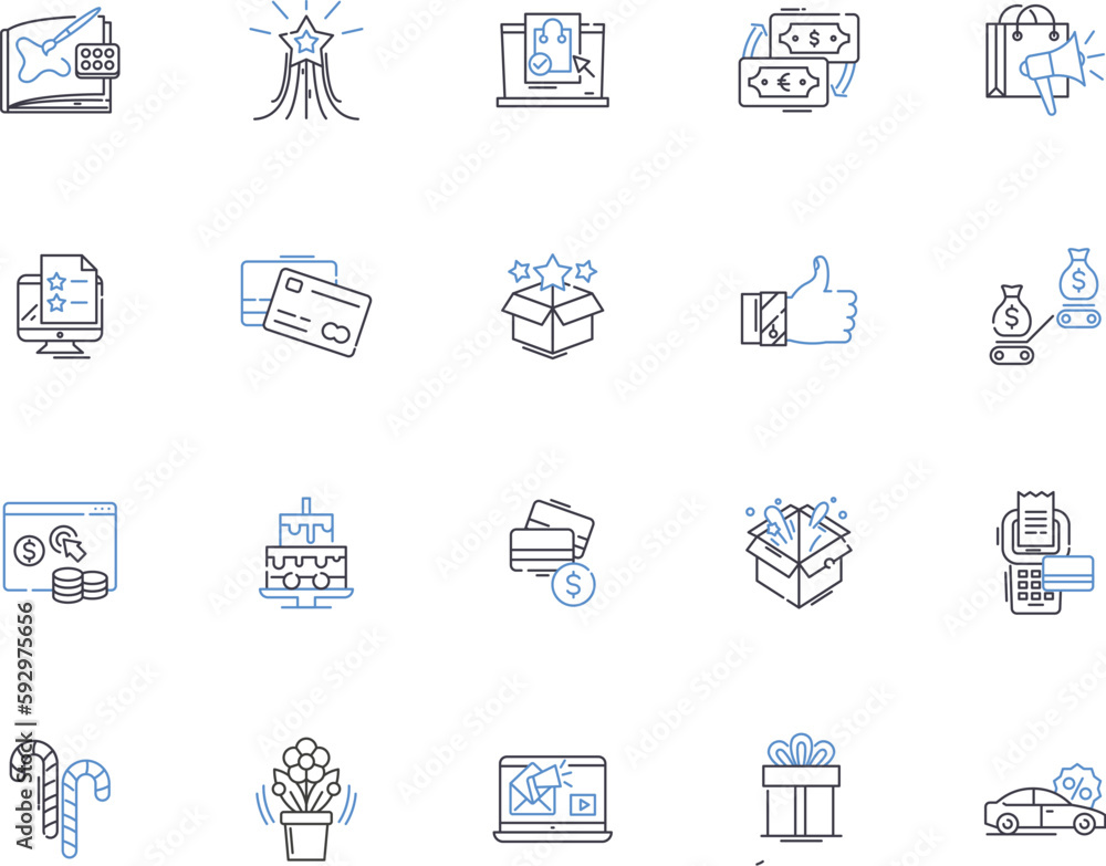 Shopper outline icons collection. Shopper, Consumer, Buyer, Purchaser ...
