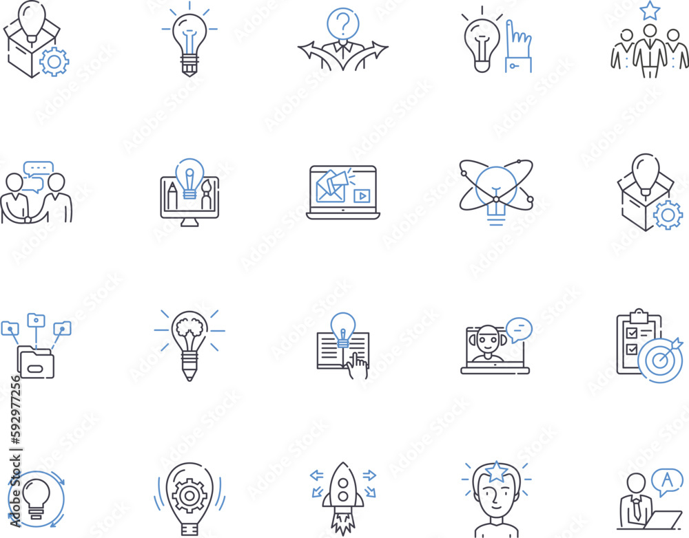 Idea generation outline icons collection. Ideas, Generation ...