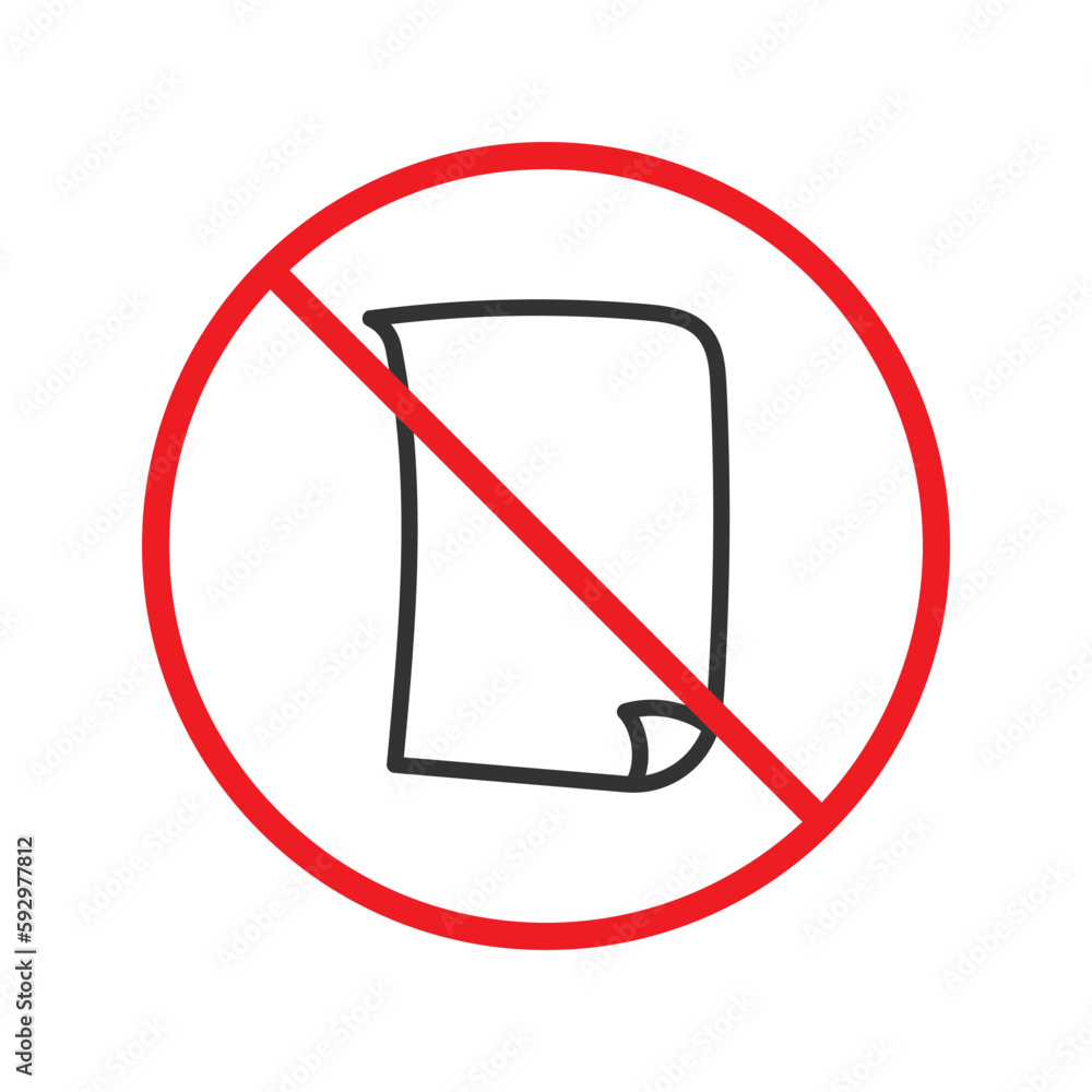 No document icon. Forbidden file icon. No file vector sign. Prohibited ...