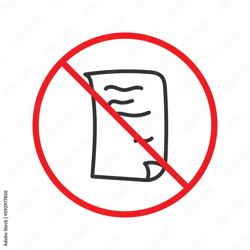 No document icon. Forbidden file icon. No file vector sign. Prohibited ...