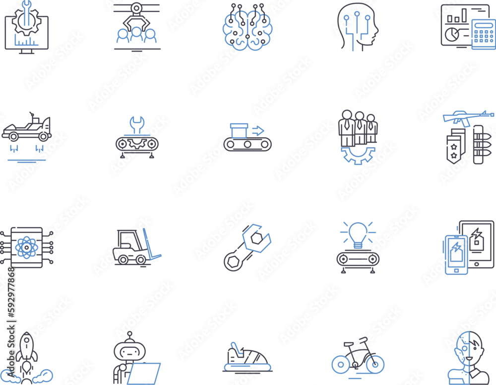 Mechanics outline icons collection. Mechanics, Repair, Motor ...