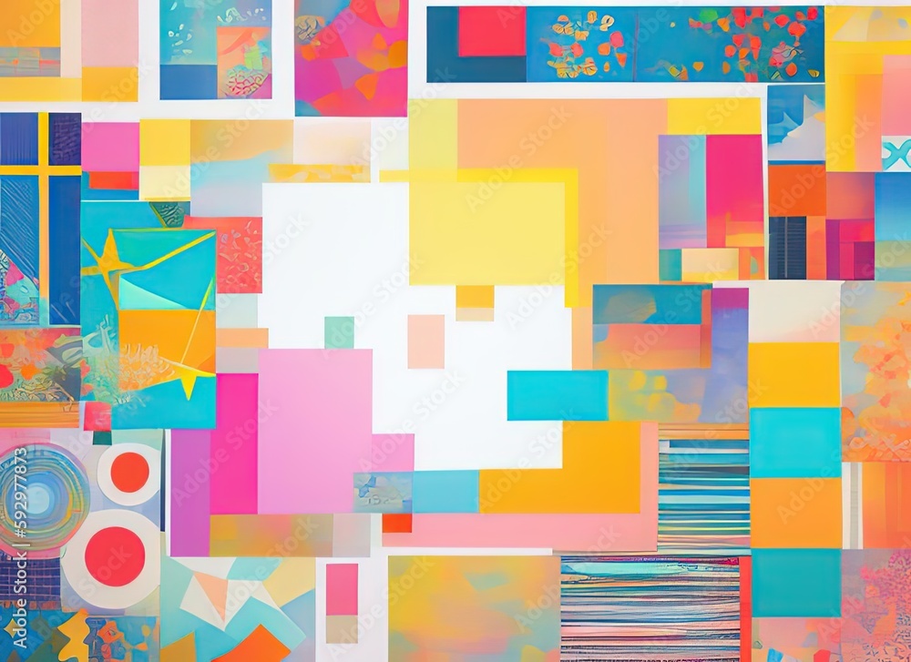 Paper collage. Created by a stable diffusion neural network. Stock ...