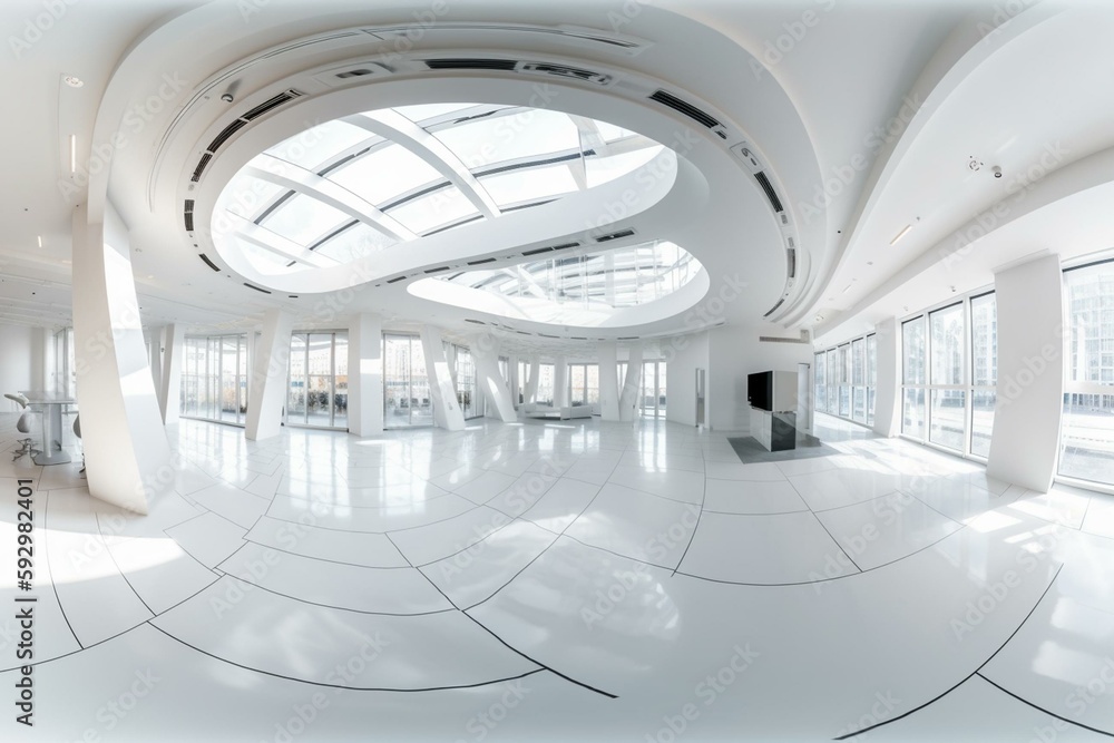 Full 360 degree equirectangular panorama hdri of modern futuristic ...