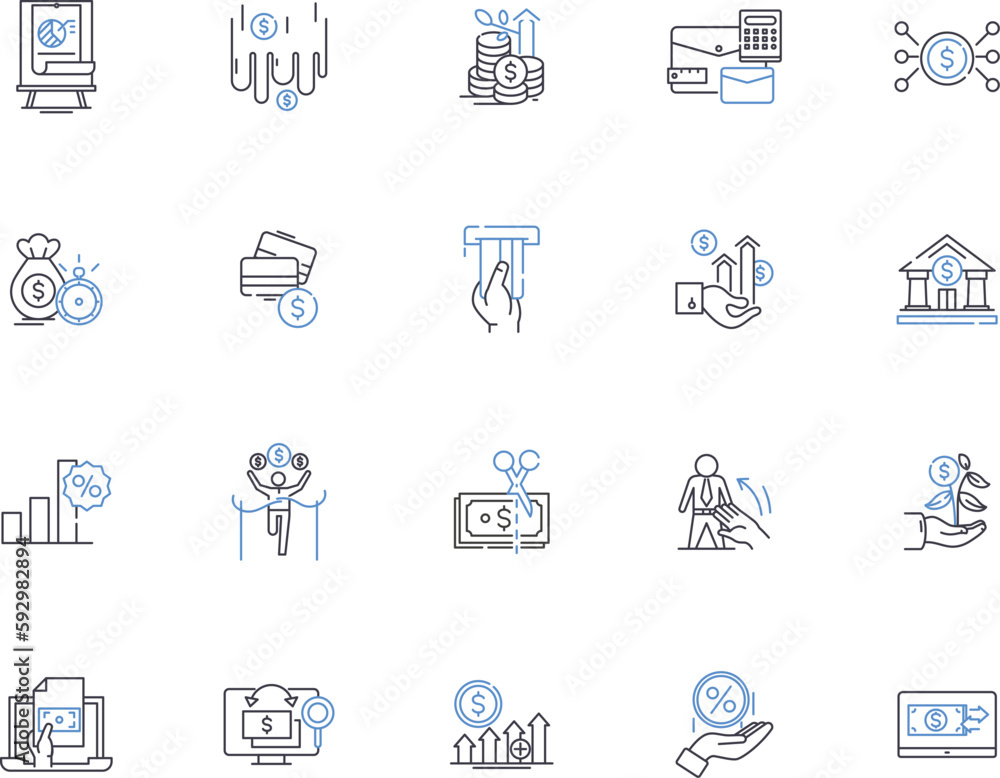 Credit card outline icons collection. Card, Credit, Debit, Bank, VISA ...