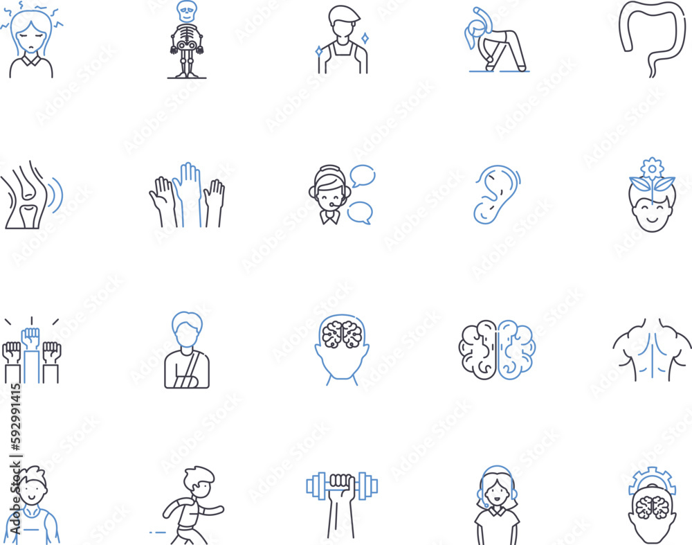 Human body outline icons collection. Anatomy, Organ, Skeleton, Muscle ...
