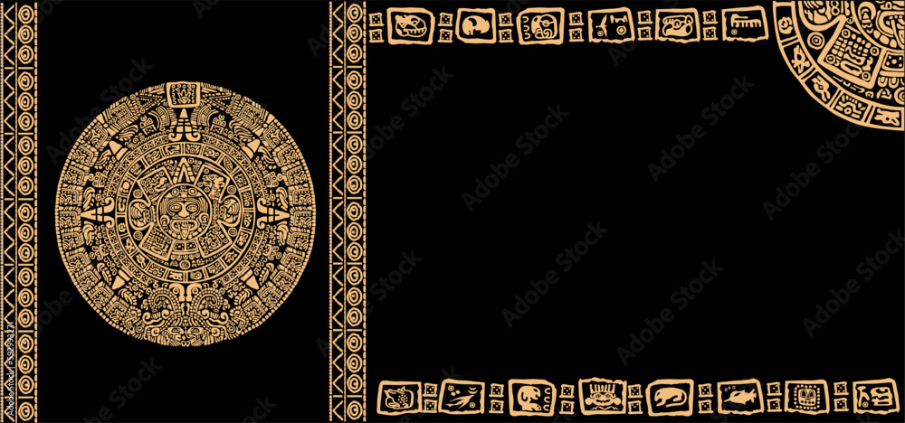 Mayan solar calendar, signs and symbols of the peoples of ancient Latin ...