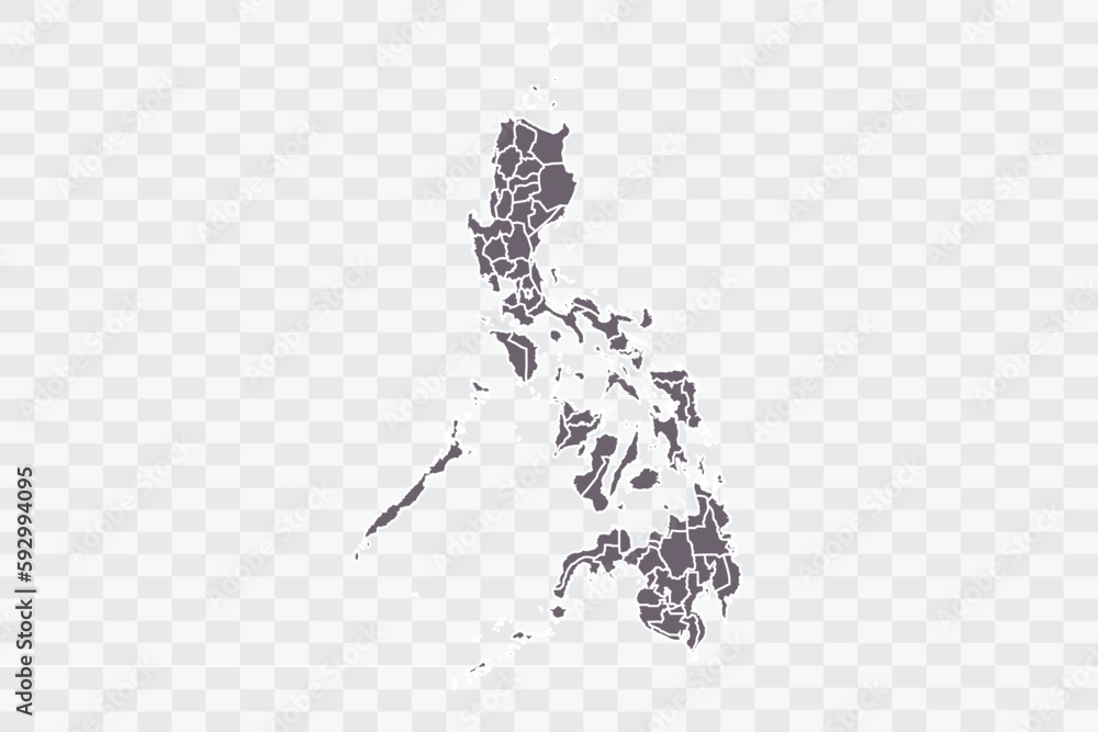 Philippines Map Grey Color on White Background quality files Png Stock ...