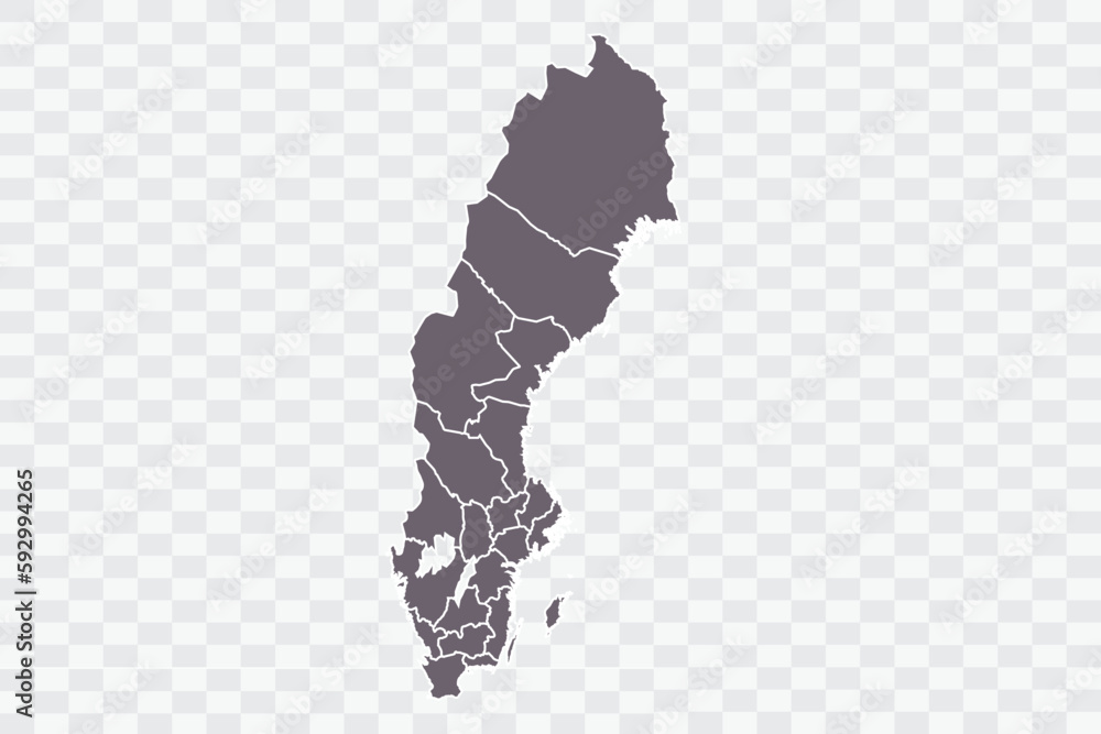 Sweden Map Grey Color on White Background quality files Png Stock ...