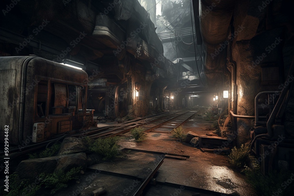Underground Military Base Game Art. Generative AI ilustração do Stock ...