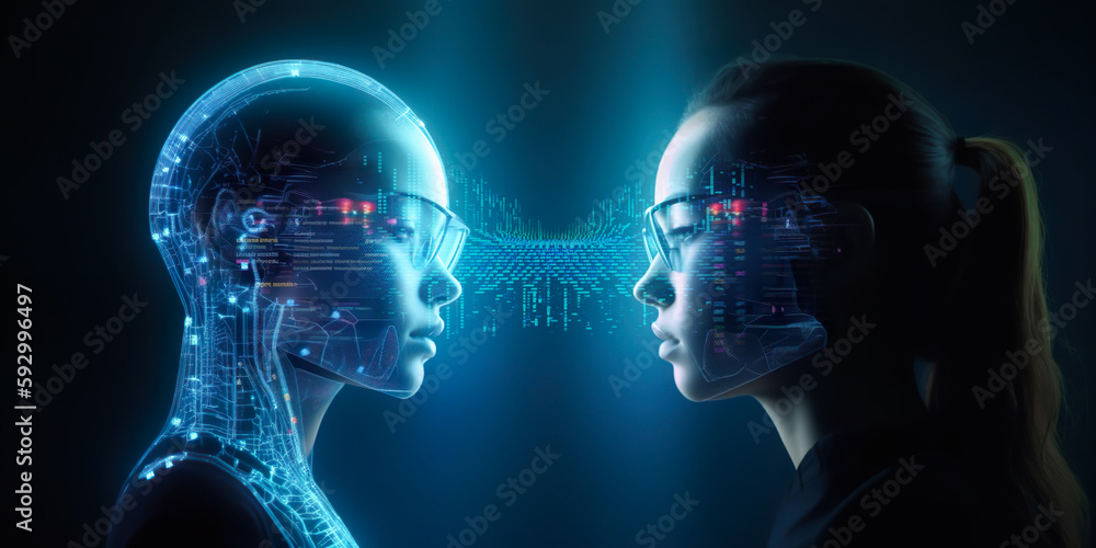 Machine learning reaction and ai artificial intelligence.Chat bot ...