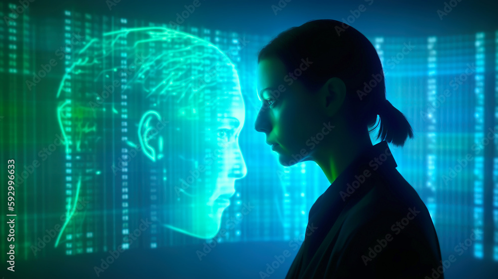 Machine learning reaction and ai artificial intelligence.Chat bot ...