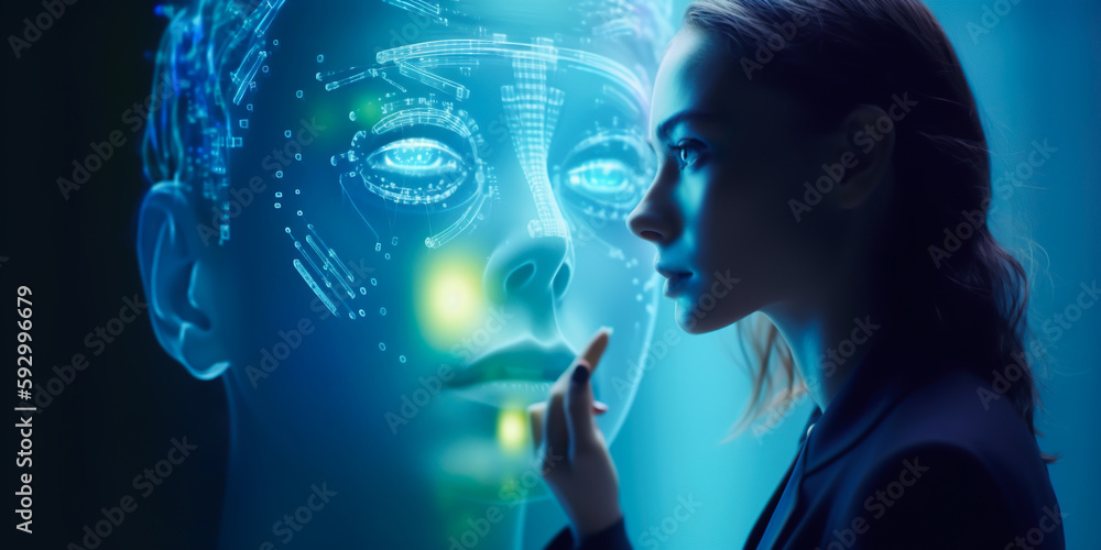 Machine learning reaction and ai artificial intelligence.Chat bot ...