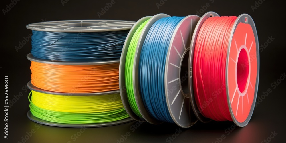 Multi-color stack of pla filament for 3d printing, concept of Material ...