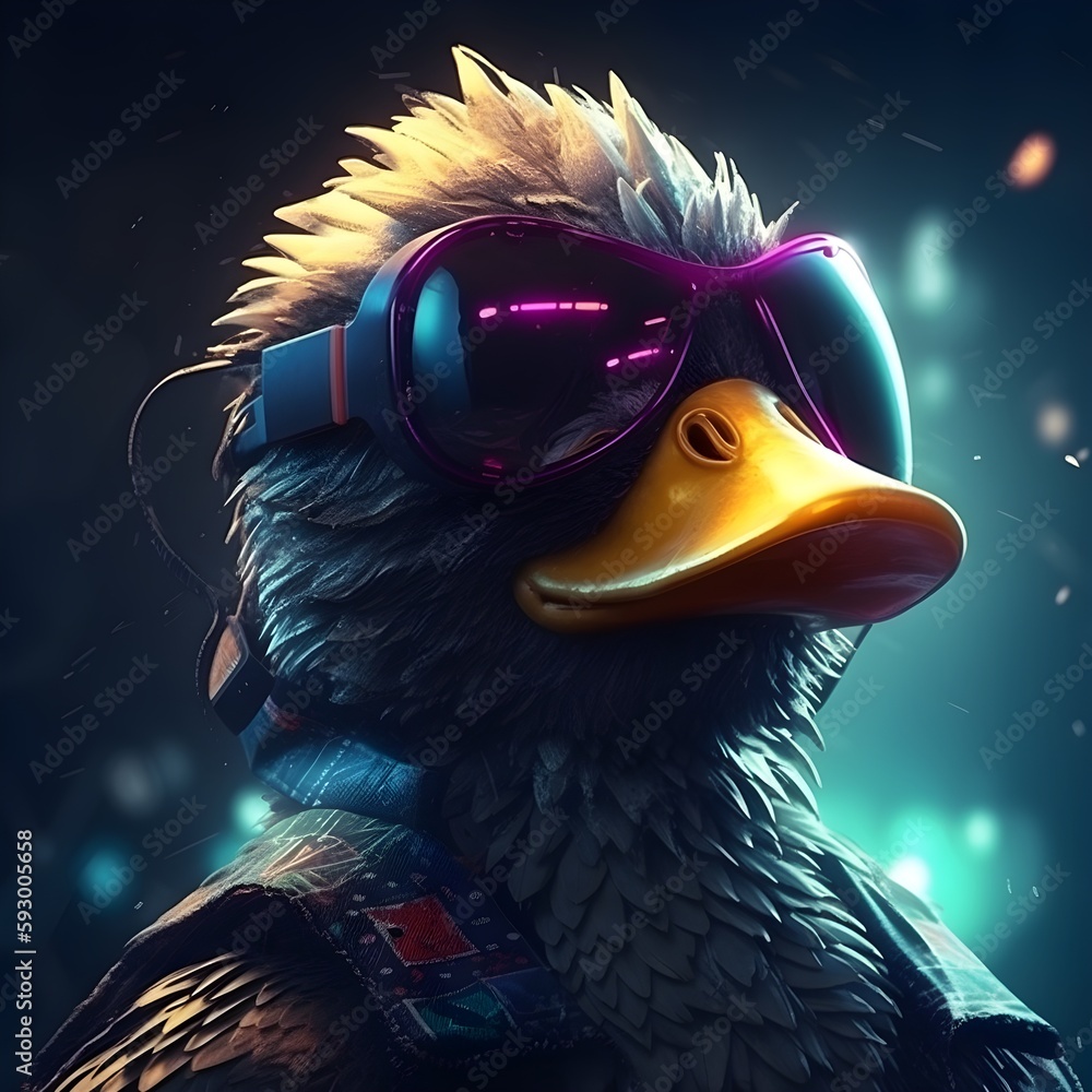 "Hardwired Quack: The Cyberpunk Exploits of a Techno Duck" / Background ...