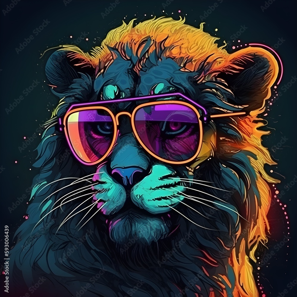 "The Electric Mane: Chronicles of a Cyberpunk Lion" / Background Design ...