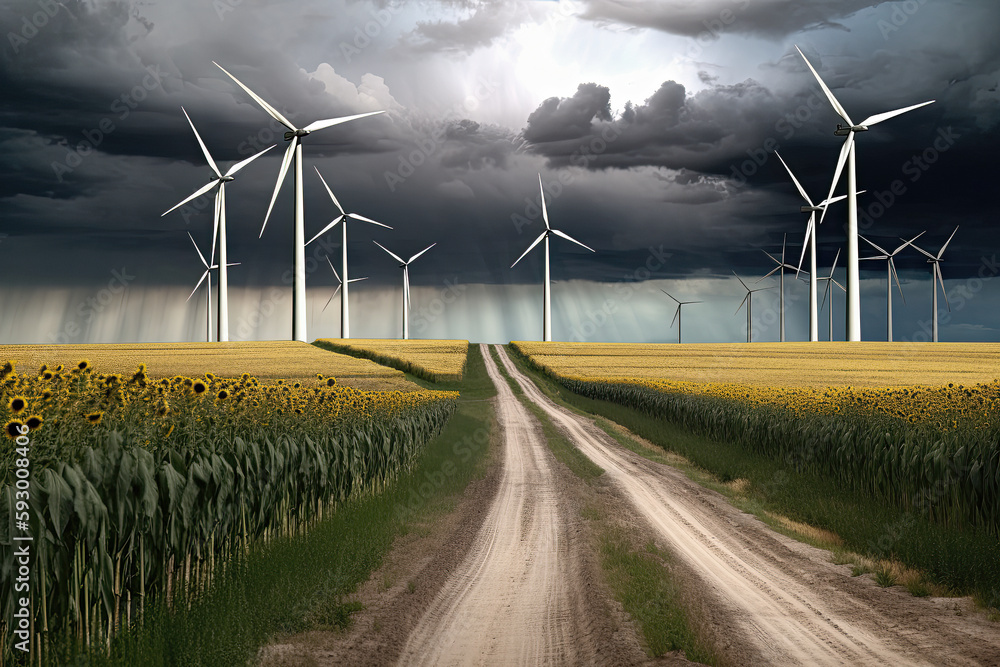 Harvesting Clean Energy: Spectacular Views of Wind Turbines on a ...