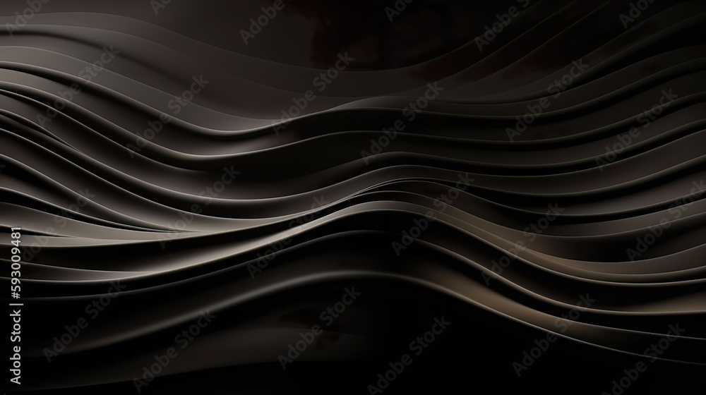 Beautiful dark abstract 3D texture background with wavy lines, matte ...