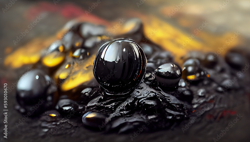 Car motor oil background, pouring liquid fuel bubble, ai generative ...