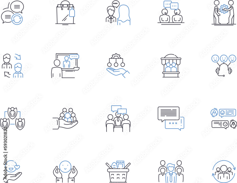 Customer support outline icons collection. Customer, Support, Help ...