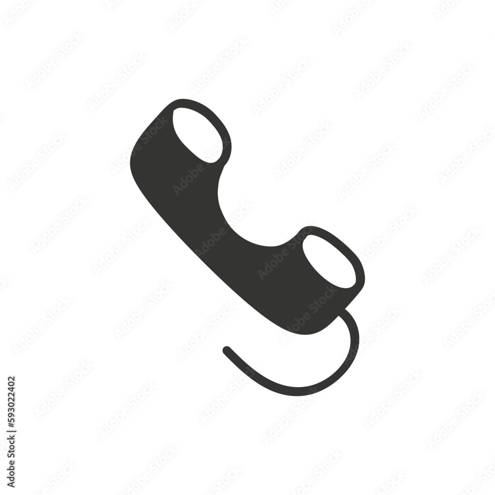 Hand drawn handset vector icon. Hand drawn phone handset flat sign ...
