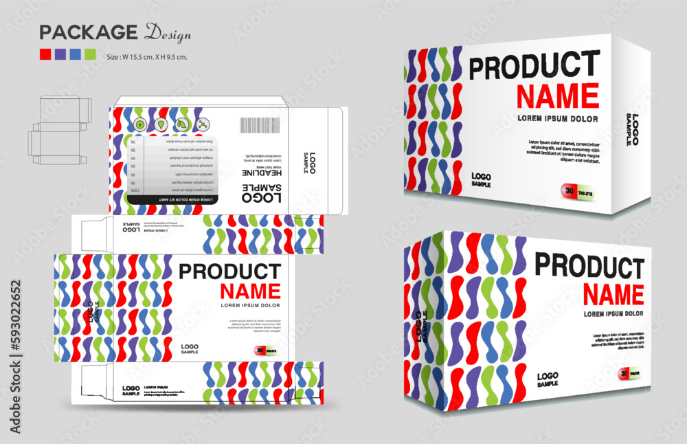 Cosmetic box design, Supplements box template, Package design template ...