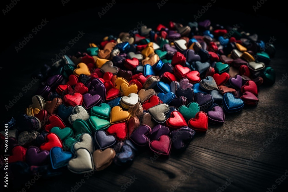 a bunch of hearts that are all different colors and sizes of hearts are ...