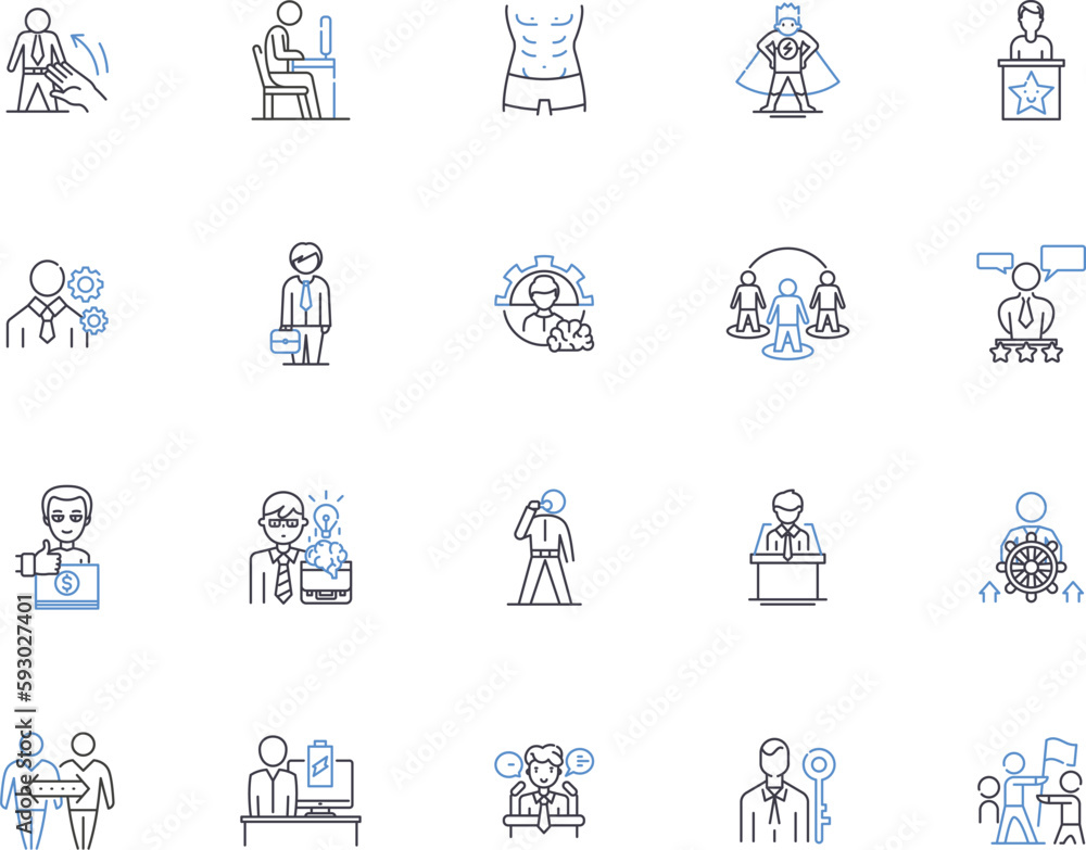 Men culture outline icons collection. Masculinity, Tradition, Identity ...