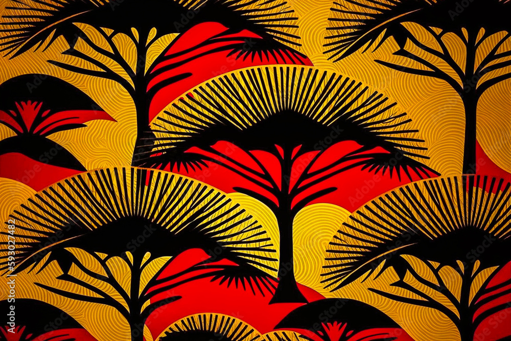 Tissu africain, wax, motifs géométriques, tissu d'Afrique - Motif ...