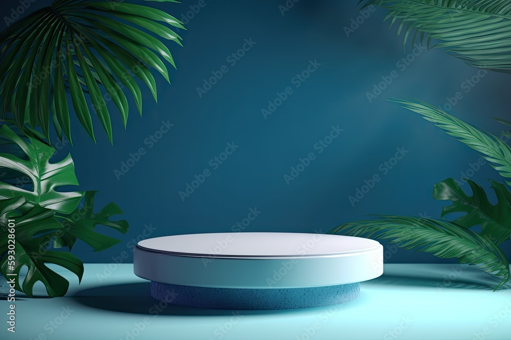 platform with blue background for product demos. Generative AI Stock ...