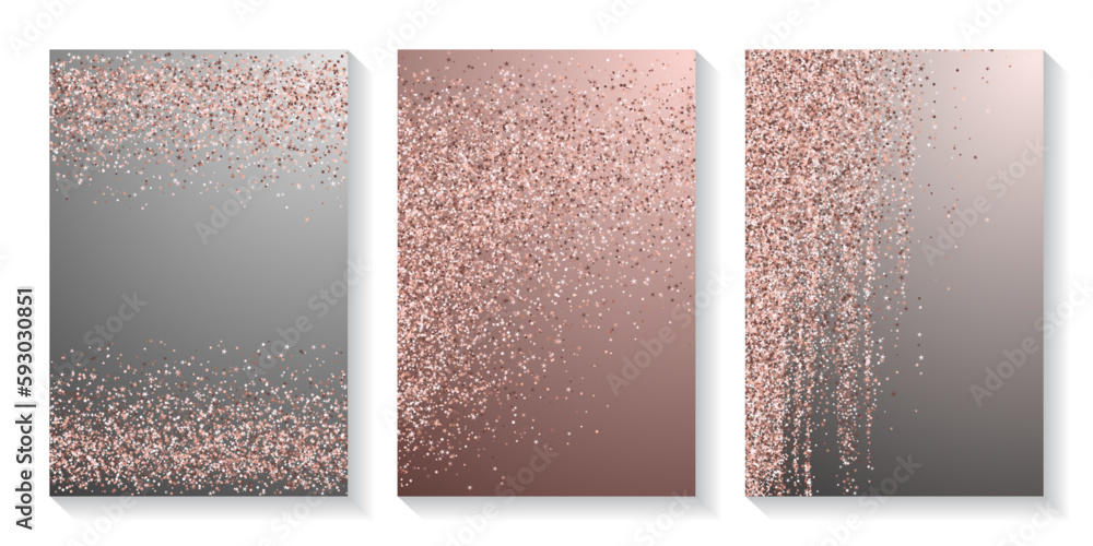 Sparkling pink confetti grain scatter texture. Triangle square circle ...