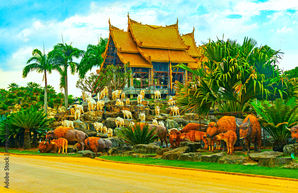 Pattaya, Thailand - December, 2018: Animal Sculpture garden in Nong ...