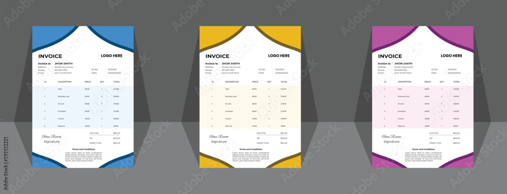 Invoice Layout Business invoice form template. Invoicing quotes, money ...