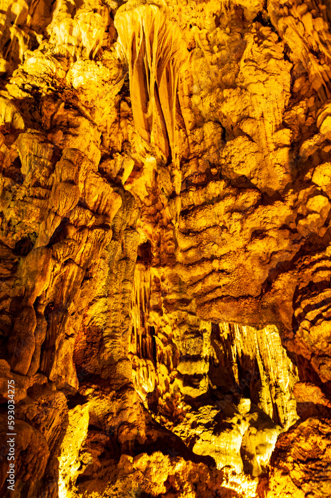 Inside of Dau Go Cave, one of most famous caves on Halong Bay in ...