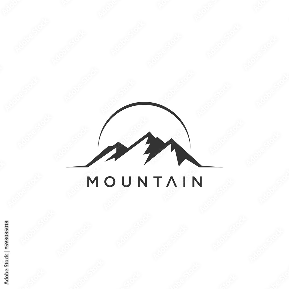Vetor de Montain logo design. Landscape Outdoor design template. Vector ...