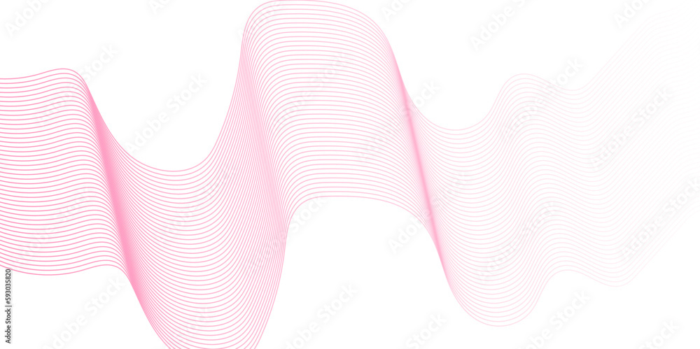 Abstract pink, wave lines on transparent background. Abstract vector ...