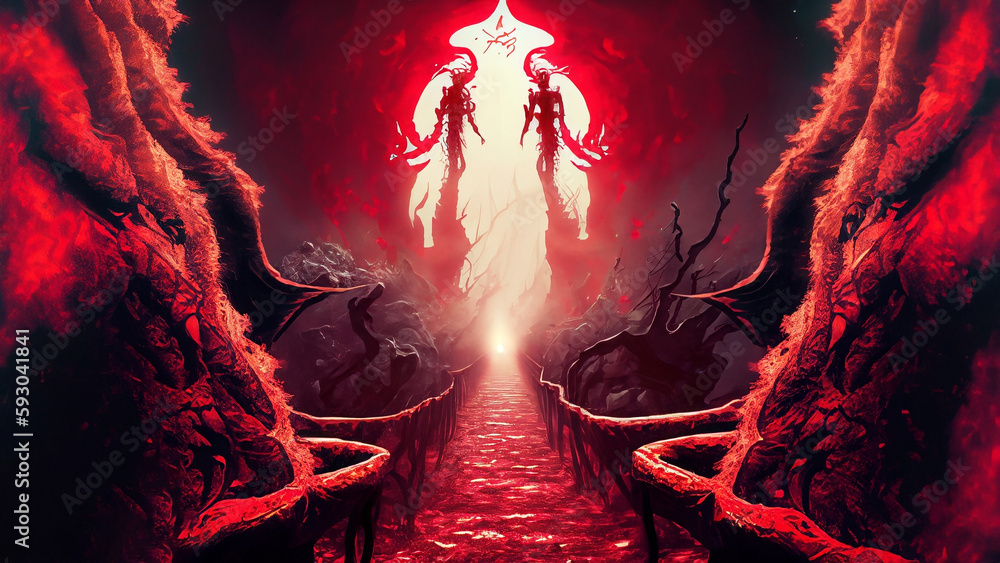 Pathway to hell! "Dark Red" color backgrounds with fantasy theme Stock ...
