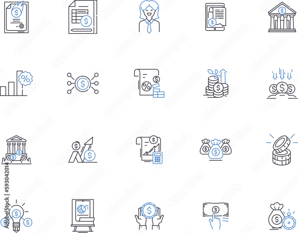 Credit outline icons collection. Credit, Loans, Cards, Banking, Score ...